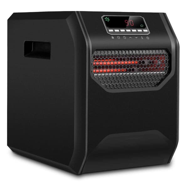 Clihome 1500-Watt Black 6 Elements Caster Portable Electric Infrared ...