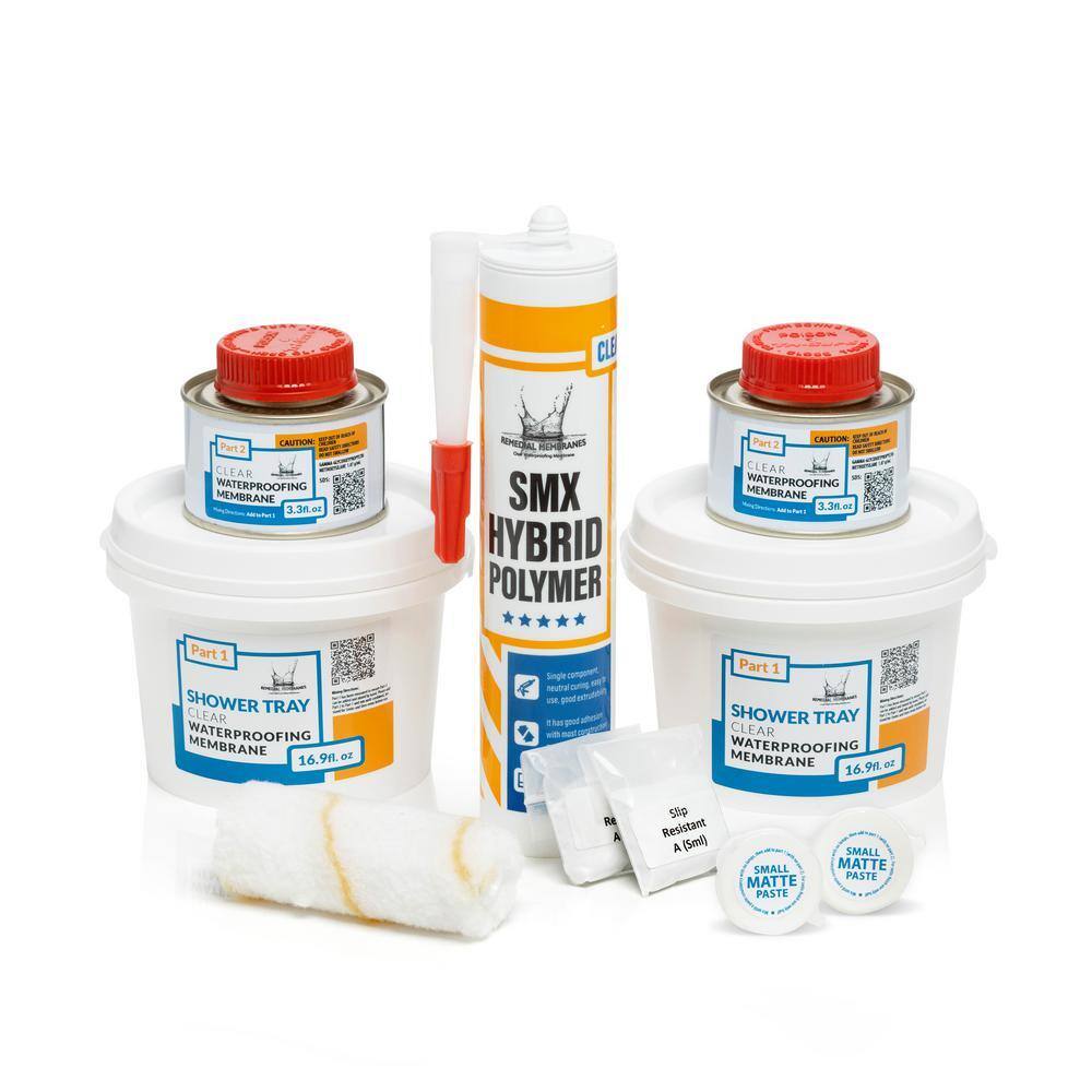 REMEDIAL MEMBRANES LLC Clear Leaky Shower Floor Repair Kit - Clear ...