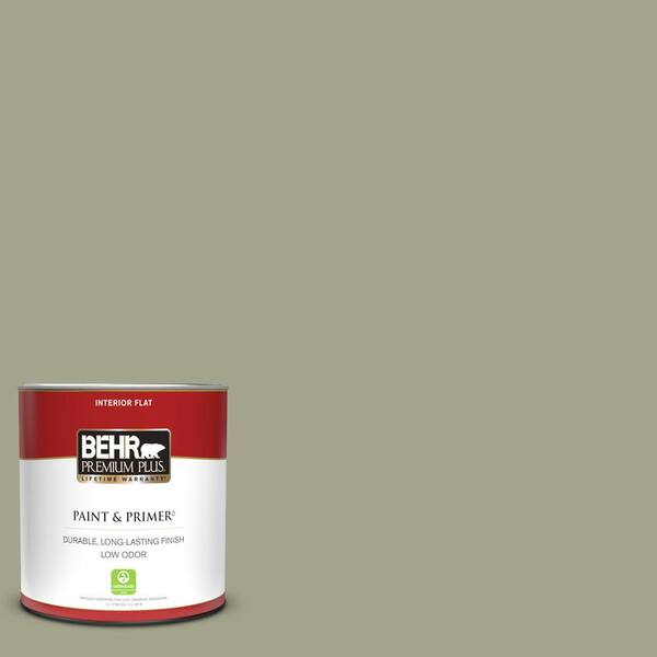 BEHR PREMIUM PLUS 1 qt. #400F-5 Promenade Flat Low Odor Interior Paint ...