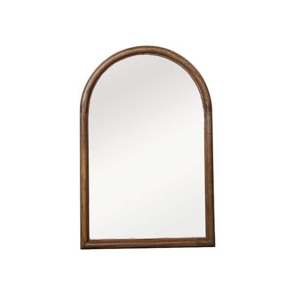Storied Home 24 in. W x 36 in. H Arched Mango Wood Framed Natural ...
