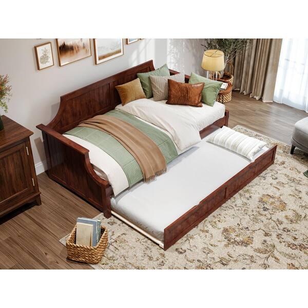 AFI Cambridge Walnut Twin Solid Wood Daybed with Twin Trundle AG101224 The Home Depot