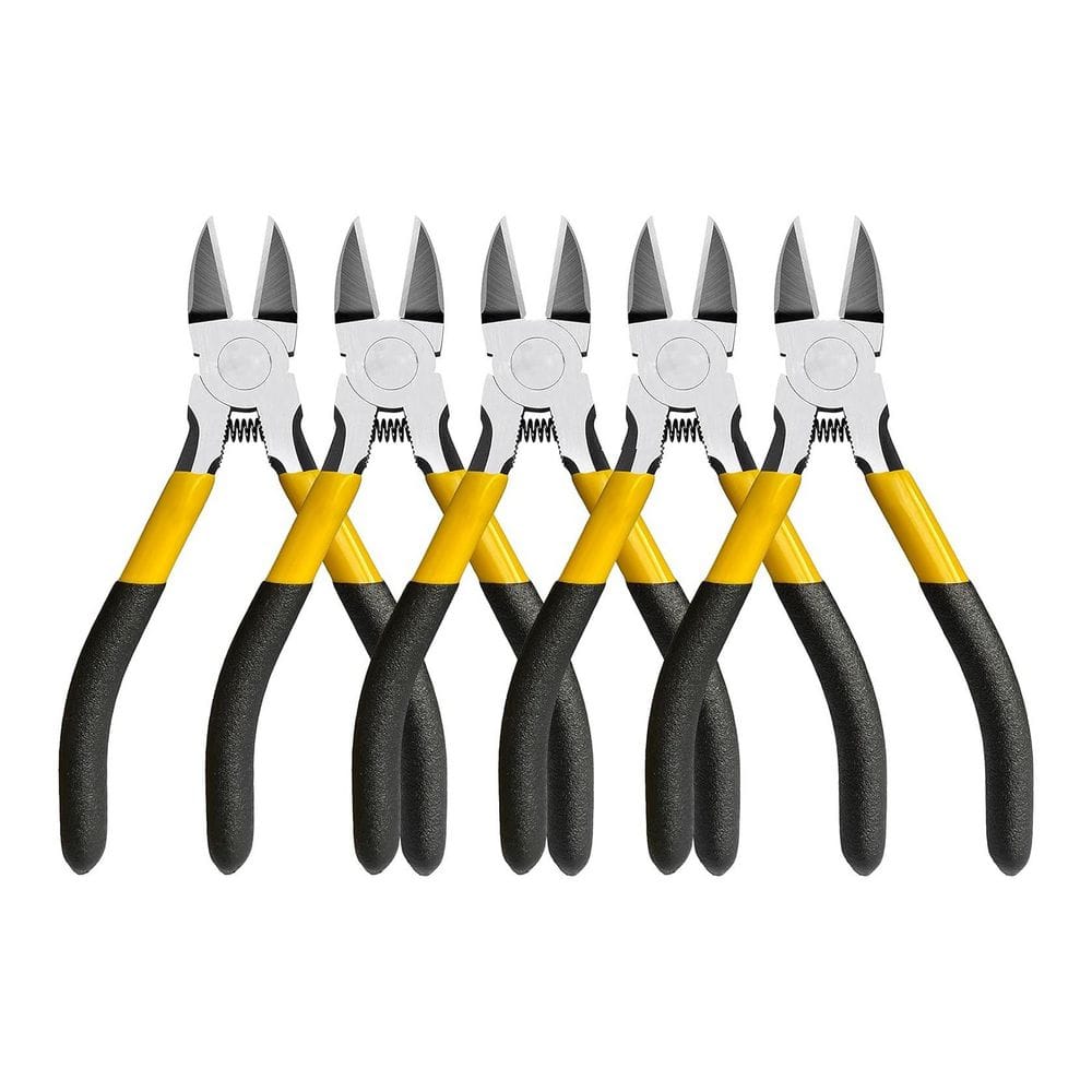 Wellco Wire Cutter Flush Cutter Soft Copper Wire Cutter Rebar (5-Pack ...