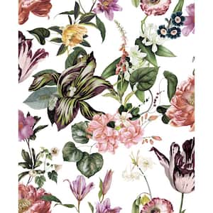 Flora Collection Pink Cherry Blossom Matte Finish Non-Pasted Vinyl on Non-Woven Wallpaper Roll ...