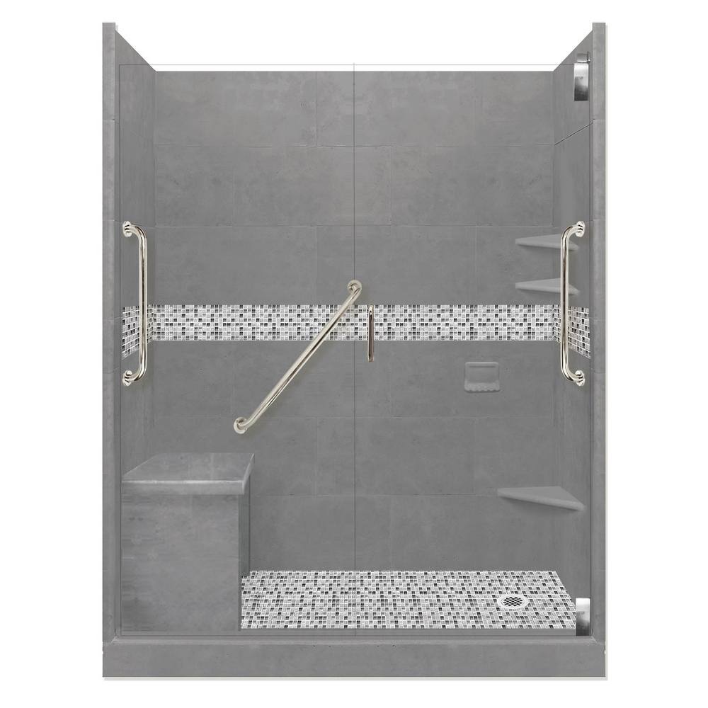 American Bath Factory Del Mar Freedom Grand Hinged 34 in. x 60 in. x 80 ...