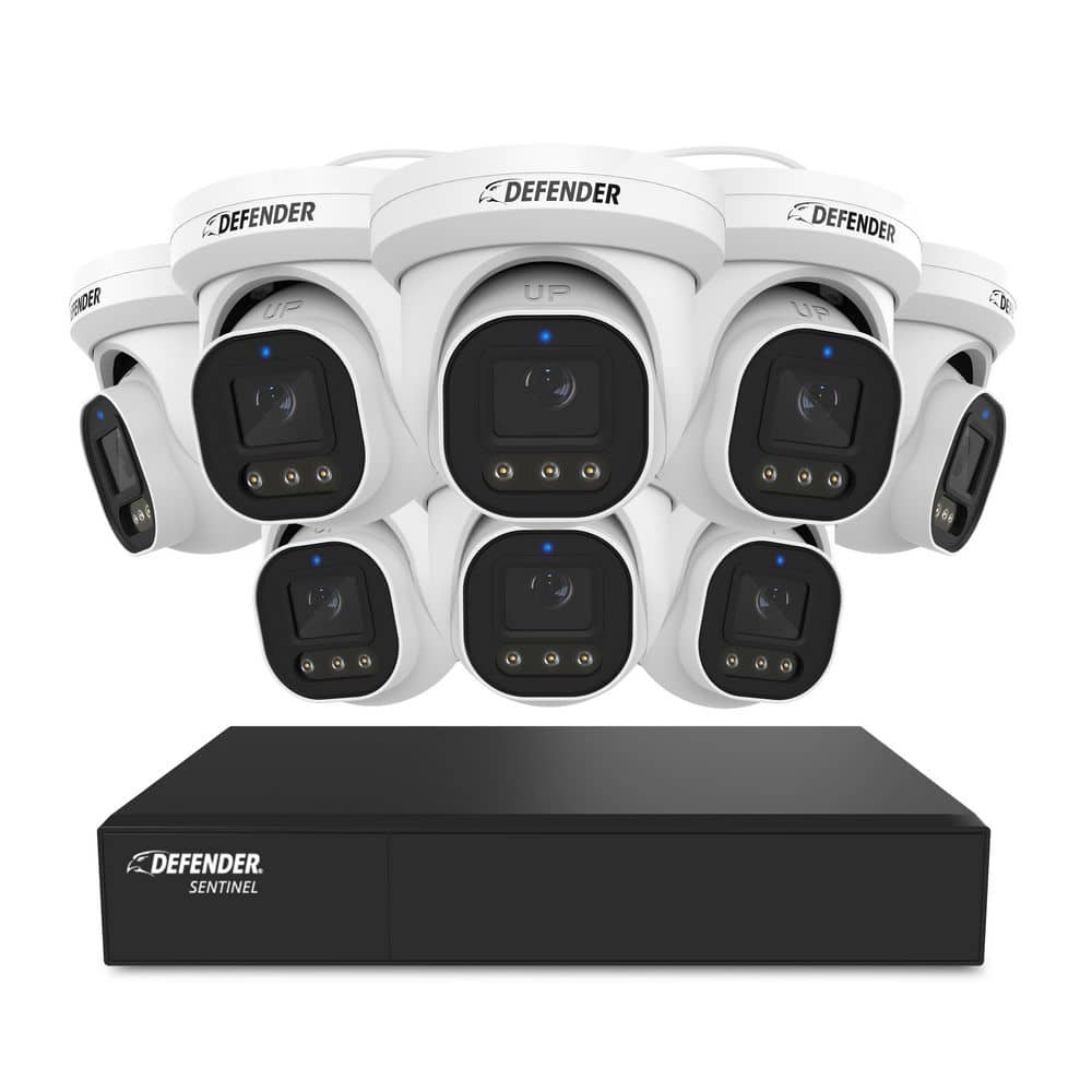 Defender AI POWERED Sentinel Pro Turret 4K Ultra HD Wired 8-Channel PoE ...