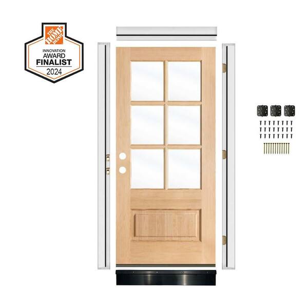 Krosswood Doors DIY RTA KIT 36in.x80in. Farmhouse Right-Handed 6 Lite ...