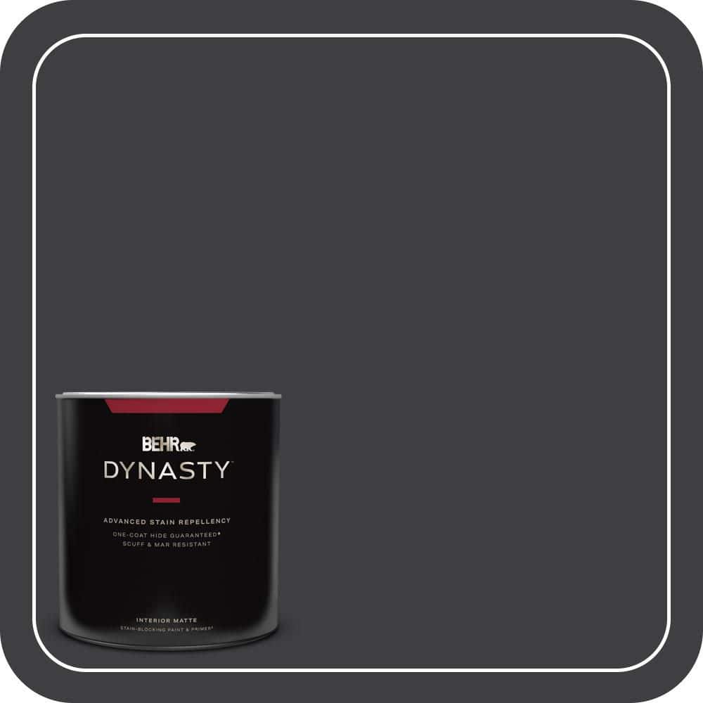 BEHR DYNASTY 1 qt. #ECC-10-2 Jet Black Matte Interior Stain-Blocking ...