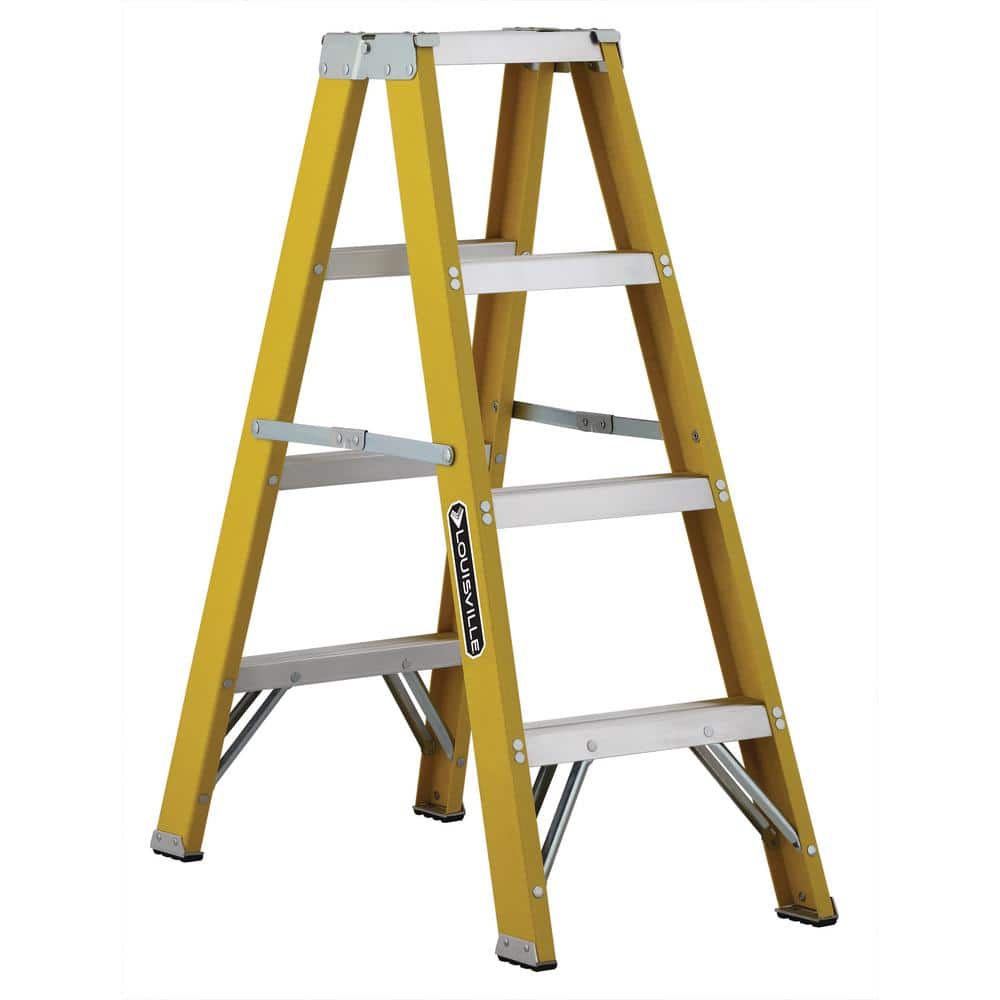 Louisville Ladder 4 ft. Fiberglass Twin Step Ladder with 250 lbs. Load ...