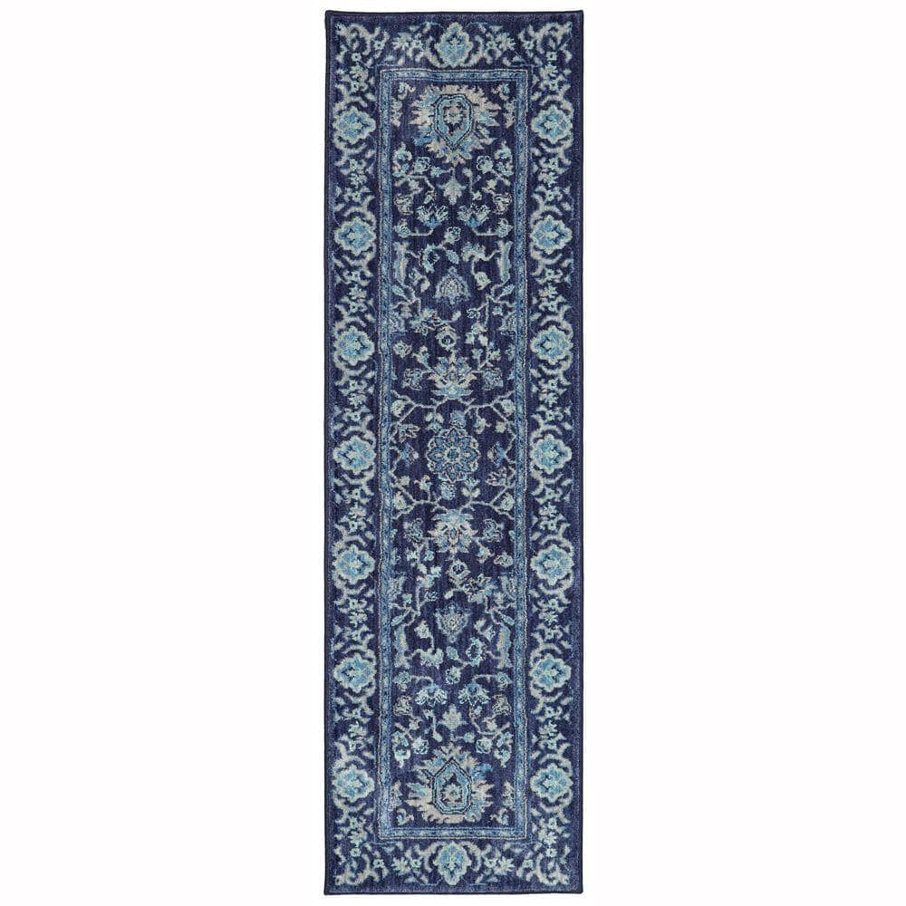 Home Decorators Collection Jackson Indigo 2 ft. x 7 ft. Runner Rug ...