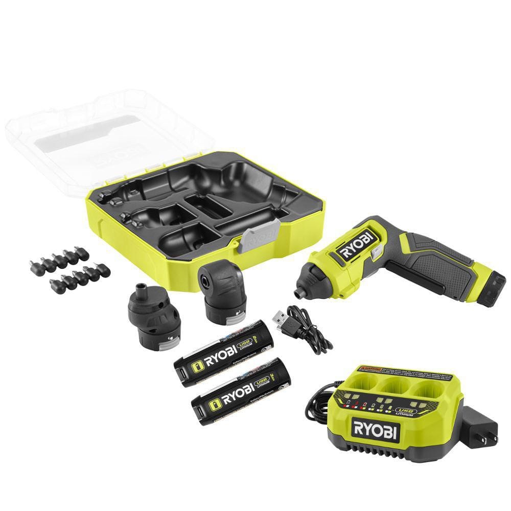 RYOBI USB Lithium Multi-Head Screwdriver Kit with 2 Ah Battery ...