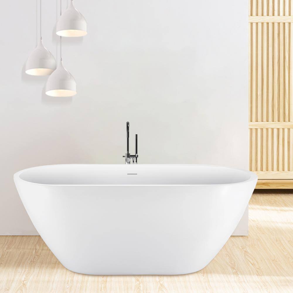 UPIKER Modern 70 in. Acrylic Rectangular Freestanding Flatbottom ...