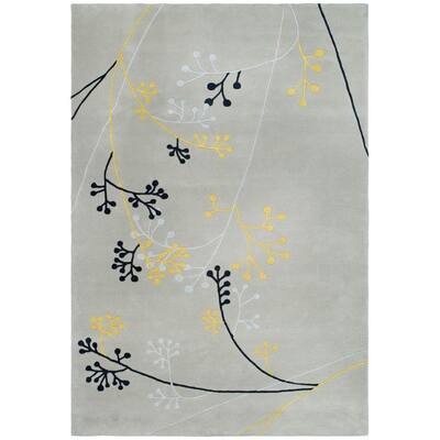SAFAVIEH Soho Light Grey 3 ft. x 10 ft. Floral Runner Rug SOH211A-210