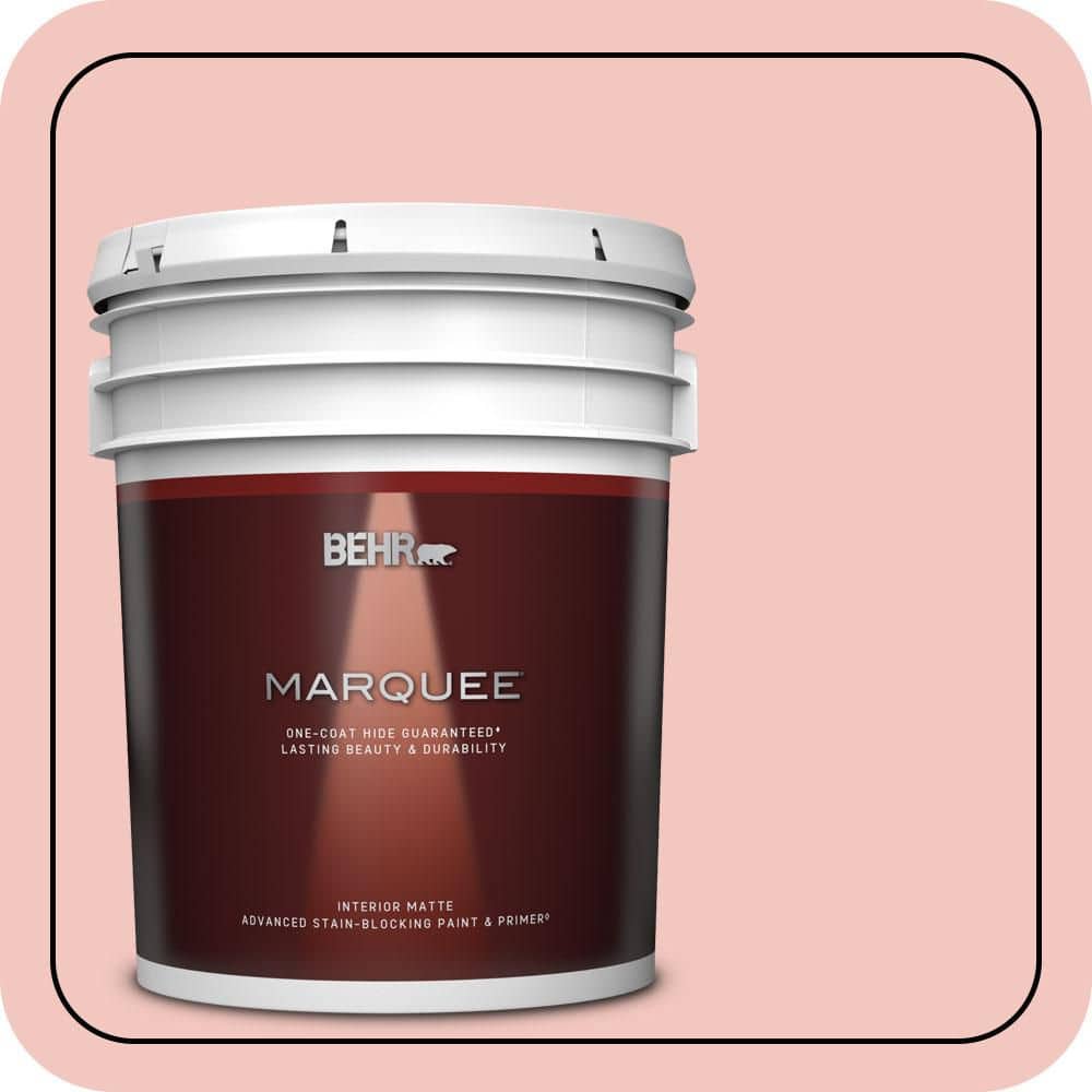 BEHR MARQUEE 5 gal. #M170-2 Prairie Rose Matte Interior Paint & Primer ...