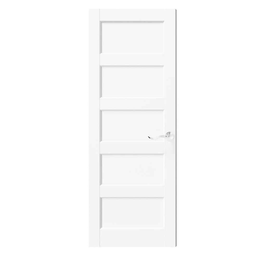 TENONER 30 in. x 80 in. 5-Panel, Solid MDF Core, Composite, Primed ...