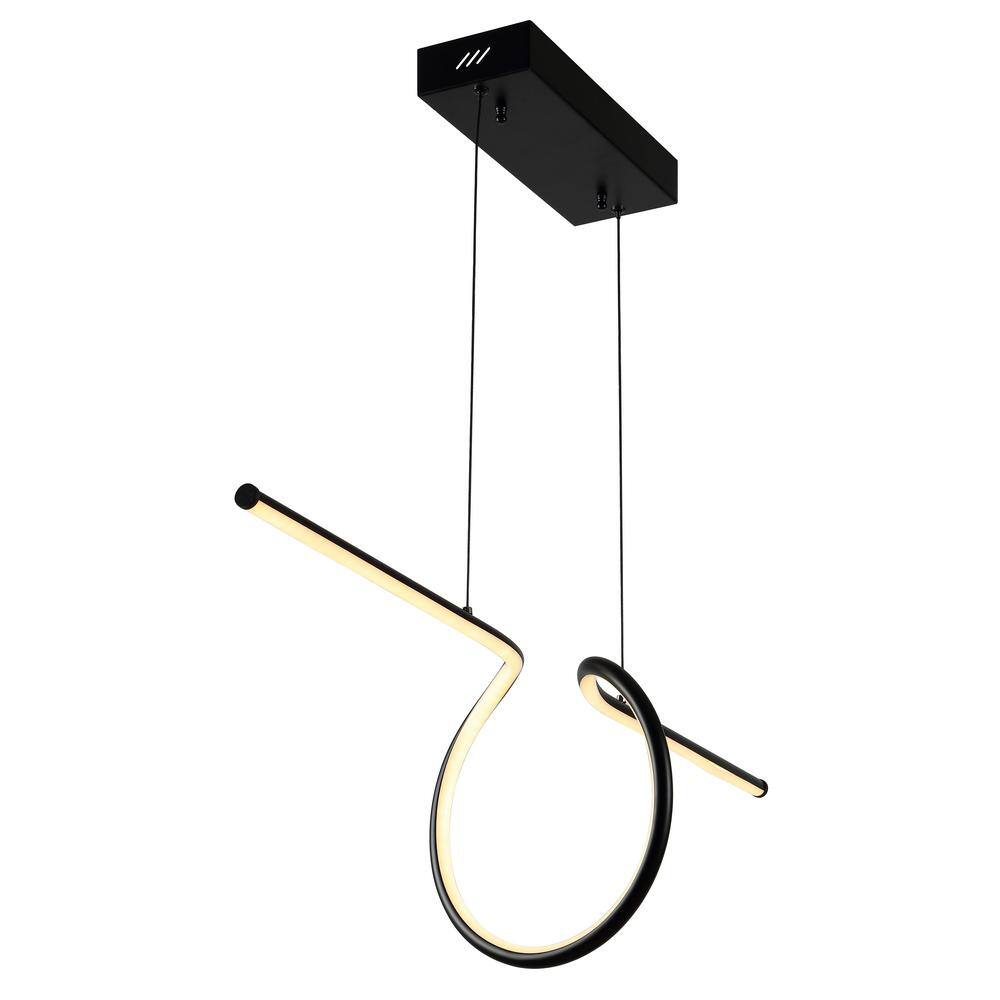 JONATHAN Y Ali 34.5 in. Dimmable Adjustable Integrated LED Black Metal ...