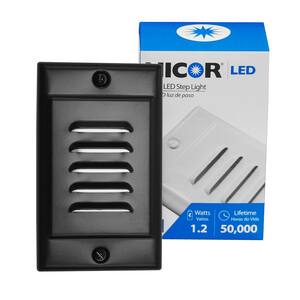 NICOR STW Vertical Wet Location Hardwired Black Integrated LED Step ...