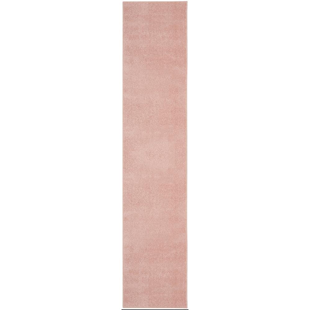Nourison Essentials 2 ft. x 16 ft. Pink Solid Contemporary Kitchen ...