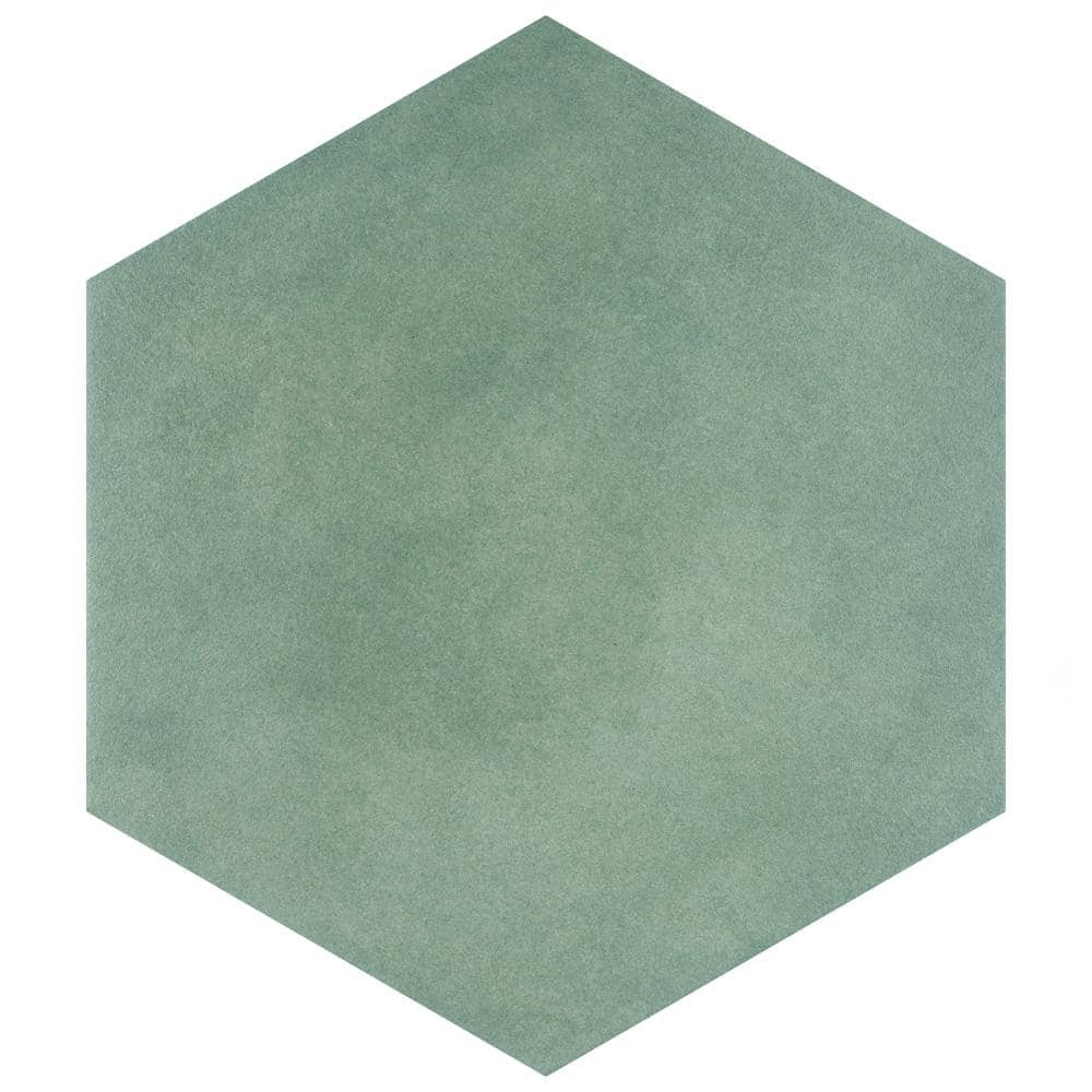 Merola Tile Matter Hex Green 7-7/8 in. x 9 in. Porcelain Floor and Wall ...