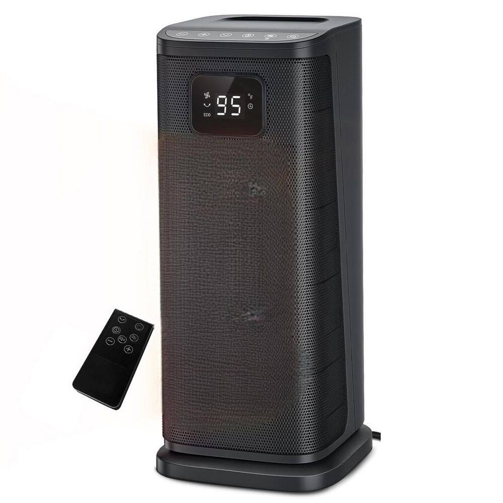 1500 Watt Black Indoor Electric Tower Space Heater Ceramic Heating ...
