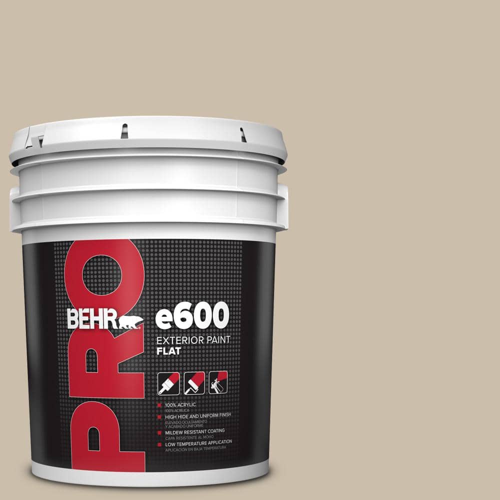 BEHR PRO 5 gal. #HDC-AC-10 Bungalow Beige Flat Exterior Paint PR61005 ...