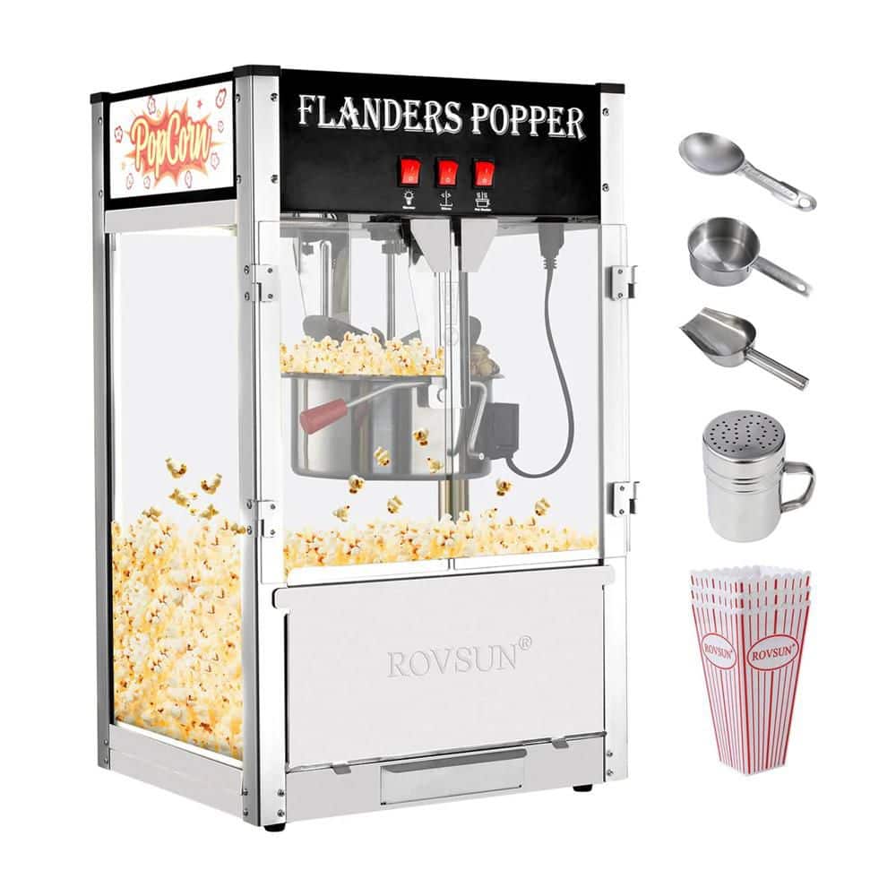Karl home 12 oz. Black 1400W 120V Popcorn Machine Countertop ...