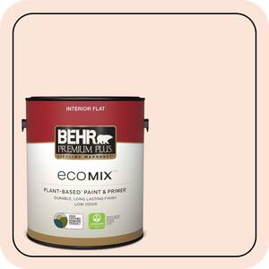 BEHR PREMIUM PLUS 1 qt. #210A-1 Cool Cream Flat EcoMix Plant-Based ...