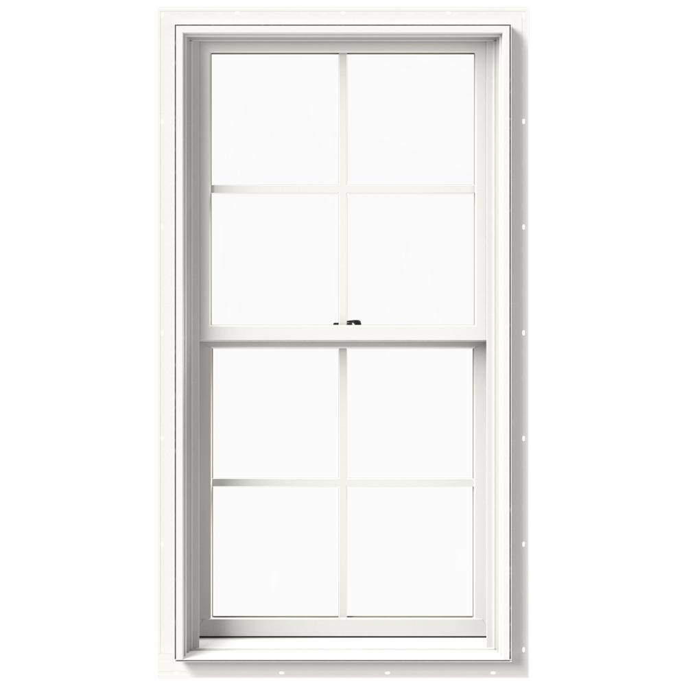JELD-WEN 25.375 in. x 48 in. W-2500 Series White Painted Clad Wood ...