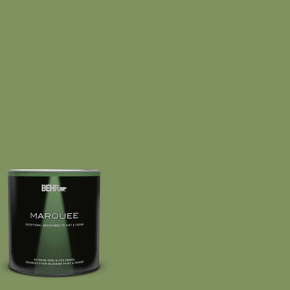 BEHR MARQUEE 1 qt. #PPU10-03 Green Energy Semi-Gloss Enamel Exterior ...