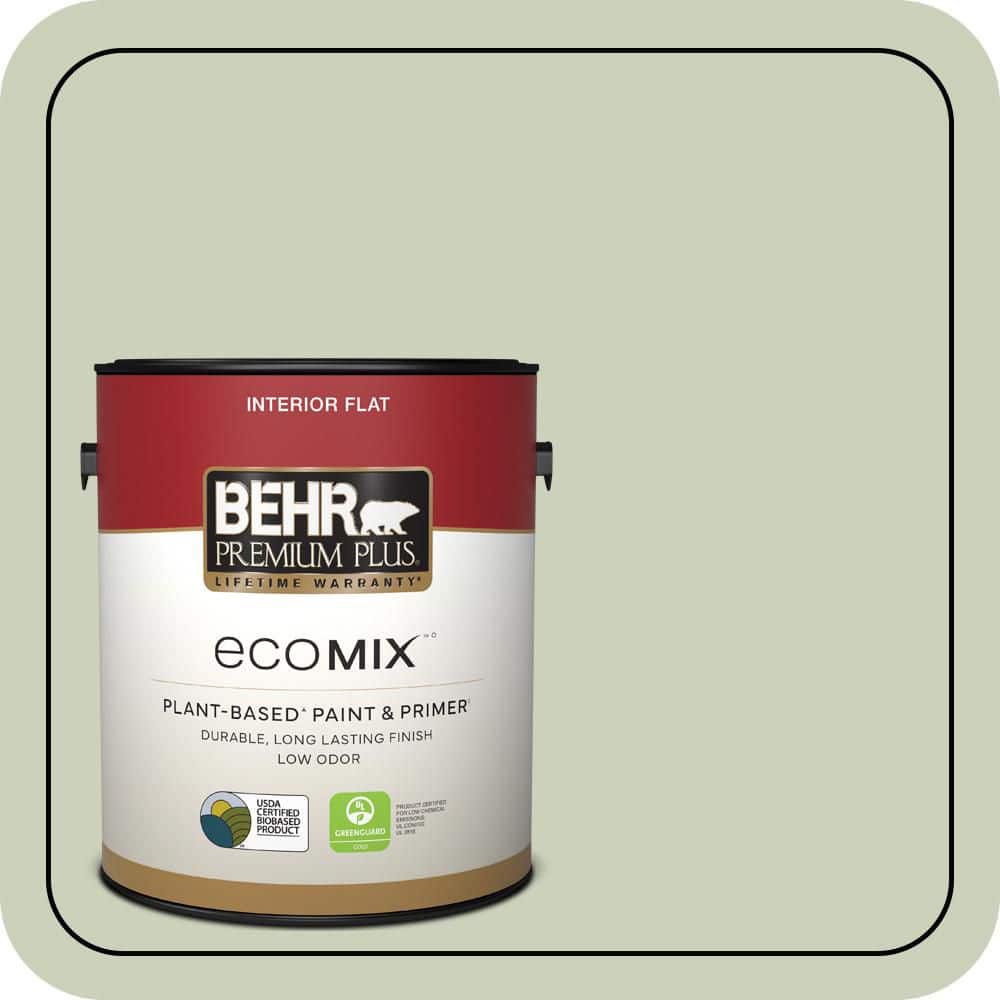 BEHR PREMIUM PLUS 1 gal. #PPU10-09 Chinese Jade Flat EcoMix Plant-Based ...