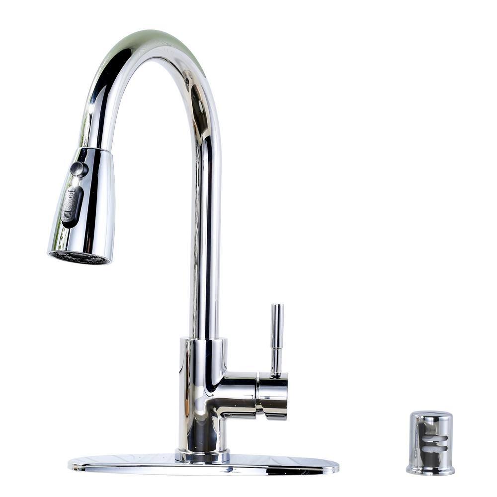 ALEASHA Single Handle Pull Down Sprayer Kitchen Faucet with Air Gap Kit ...