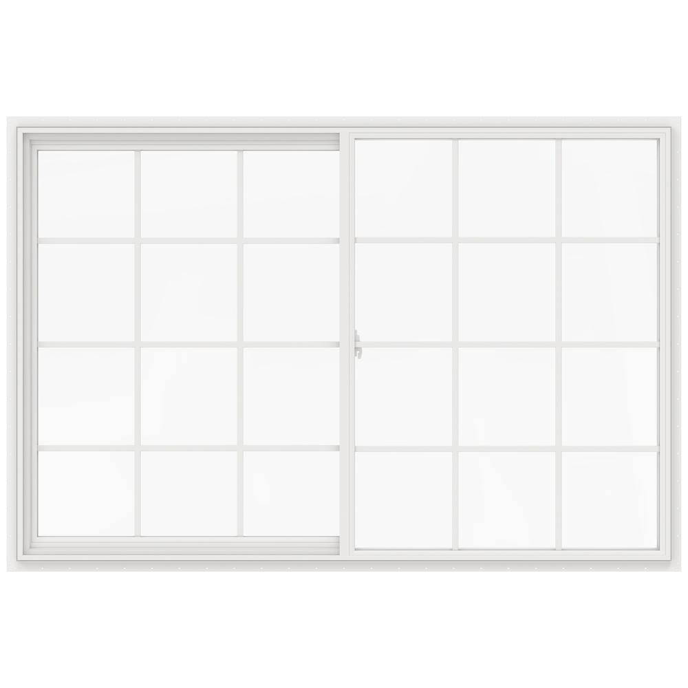 JELD-WEN 71.5 in. x 47.5 in. V-2500 Series White Left-Hand Vinyl ...