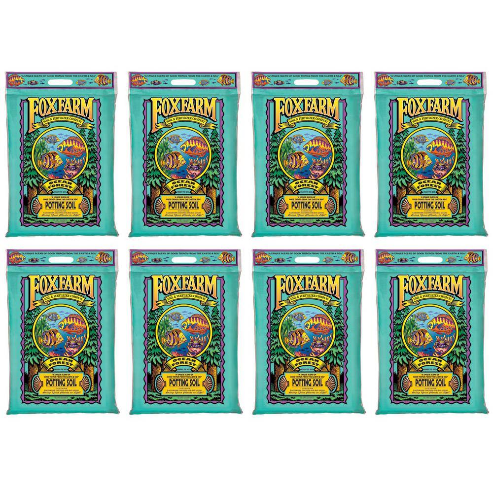 FOXFARM Ocean Forest Organic Garden Potting Soil Mix 12 Quarts (8 Pack ...