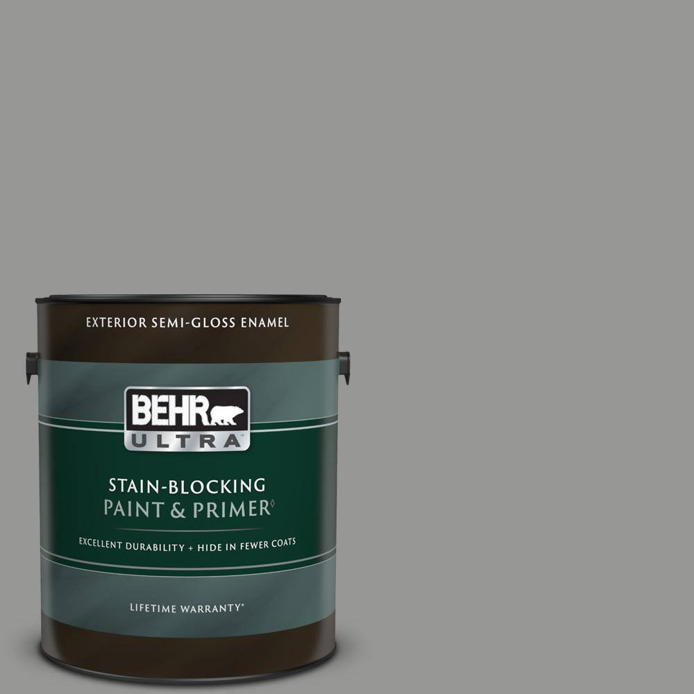 BEHR ULTRA 1 gal. #PPU24-19 Shark Fin Semi-Gloss Enamel Exterior Paint ...
