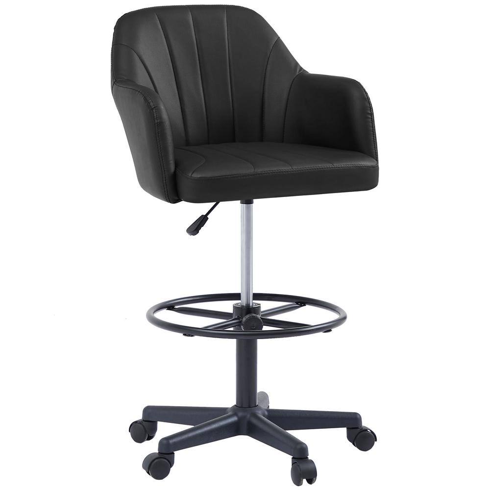 Reviews for VECELO Premium PU Swivel Drafting Chair with Adjustable ...