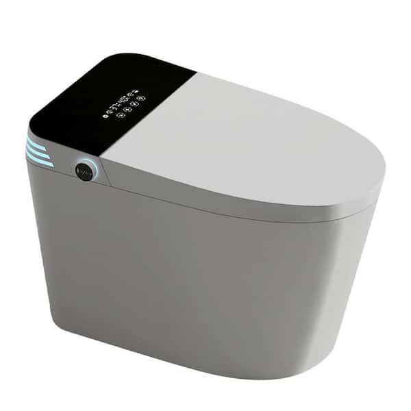 1-Piece 1.28 GPF Single Flush Elongated Smart Bidet Toilet Auto Open ...