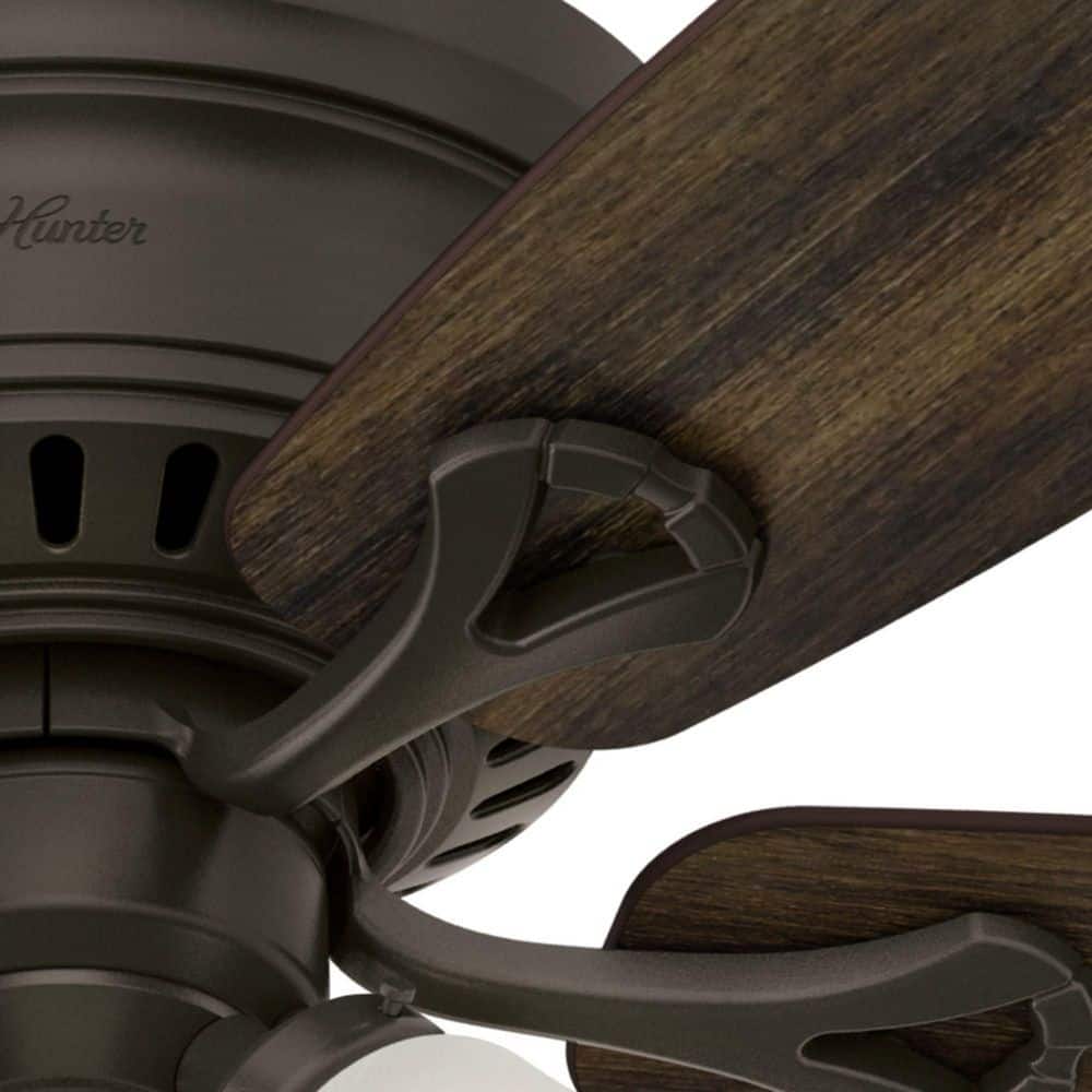 Hunter Oakhurst 52 in. LED Indoor Low Profile New Bronze Ceiling Fan ...