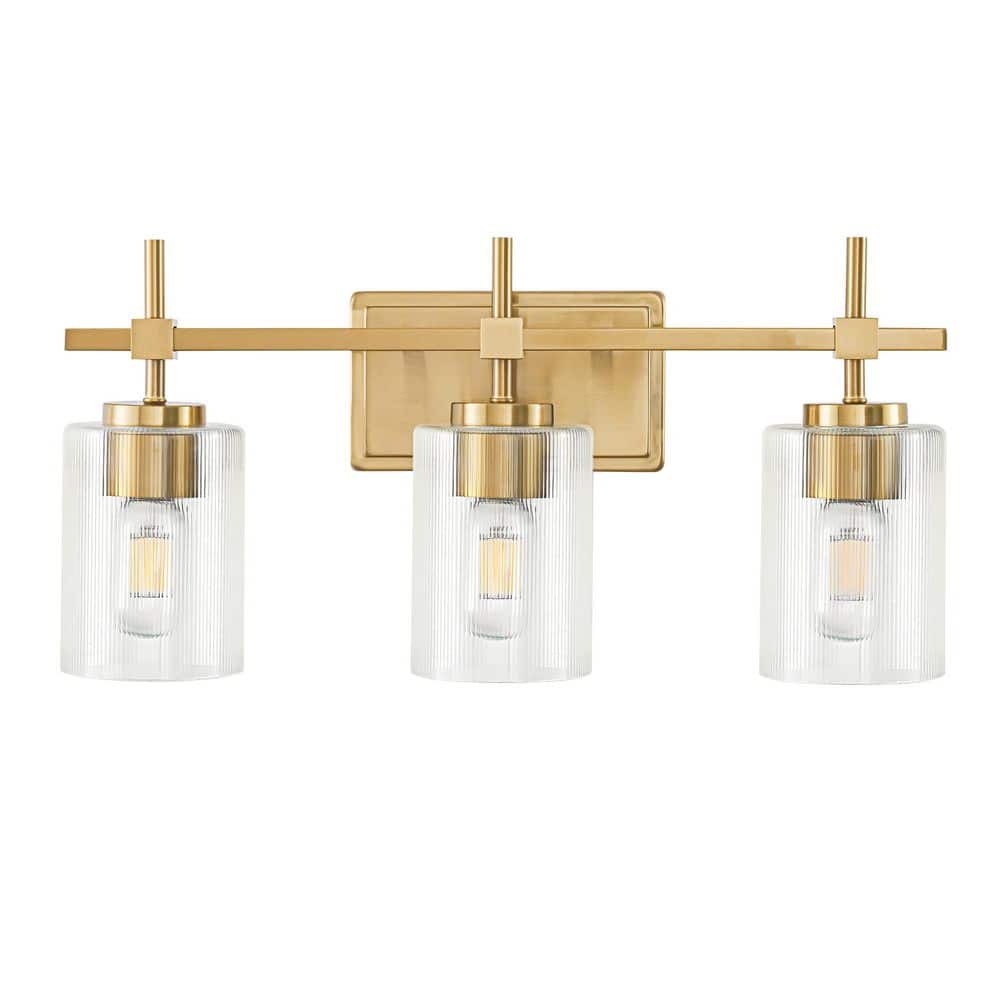 LAZYTIME HOME DECOR INC 21 in. 3 Light Brushed Brass Plating/Gold ...