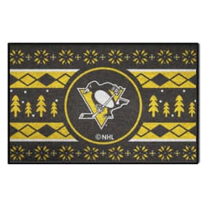 FANMATS Pittsburgh Penguins Black 27 in. Round Hockey Puck Mat 10273