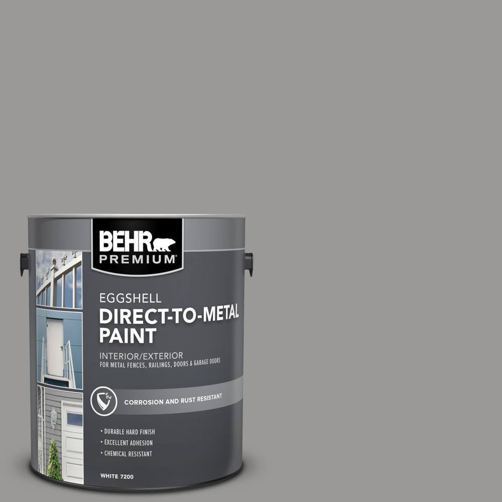 BEHR PREMIUM 1 gal. #HDC-NT-10A Dolphin Gray Eggshell Direct to Metal ...