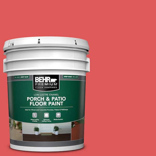 BEHR PREMIUM 5 gal. #150B-6 Firecracker Low-Lustre Enamel Interior ...