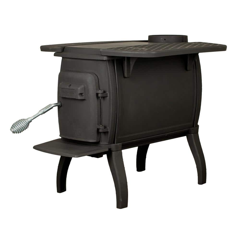 US Stove US Stove 900 sq. ft. Cast Iron Wood Stove with Side Tables ...