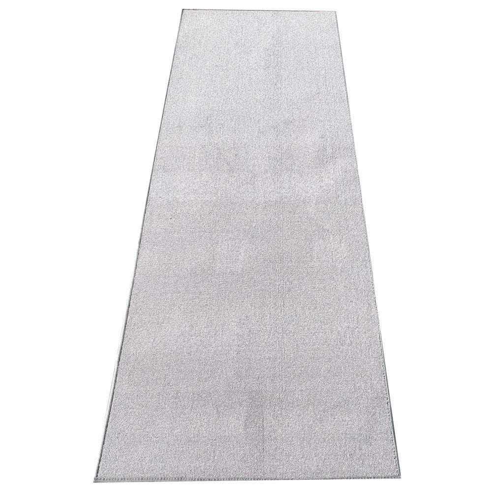 PLAYA RUG Solid Gray 31 in. W x 28 ft. L Runner Rug/Stair Runner 72.8 ...