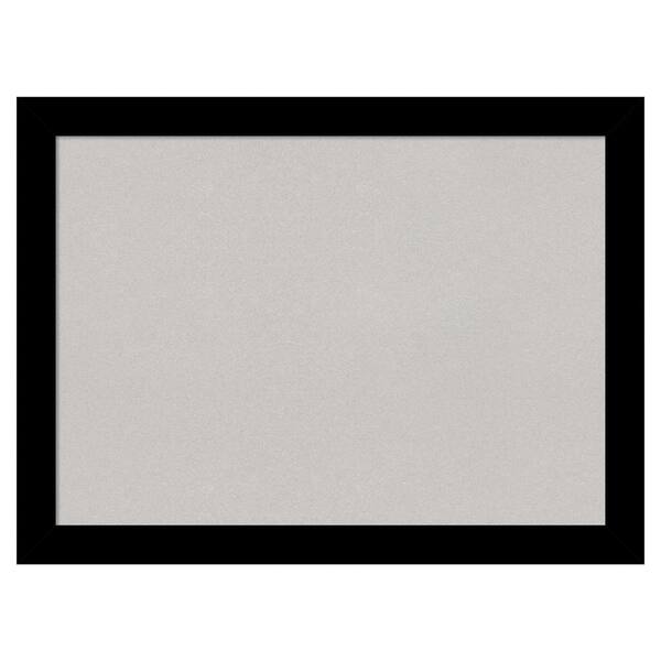 Amanti Art Basic Black Narrow Wood Framed Grey Corkboard 31 in. x 23 in ...