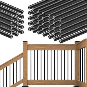 Afoxsos 38.2 in H x 24.4 in. W 3-Step Wrought Iron Handrail for Indoor ...