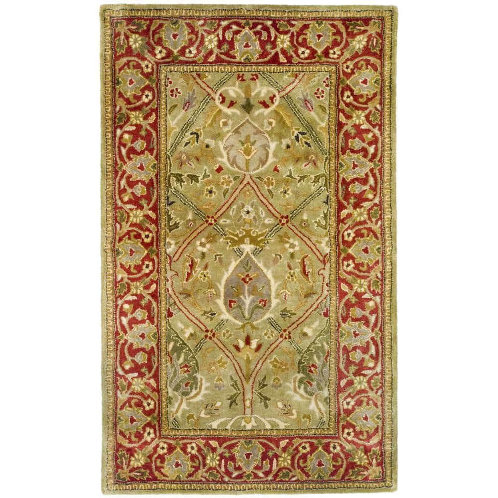 SAFAVIEH Persian Legend Light Green/Rust Doormat 3 ft. x 5 ft. Border ...