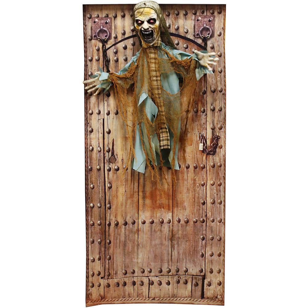 Haunted Hill Farm 39 in. Animatronic Twisting Zombie in Chains with ...