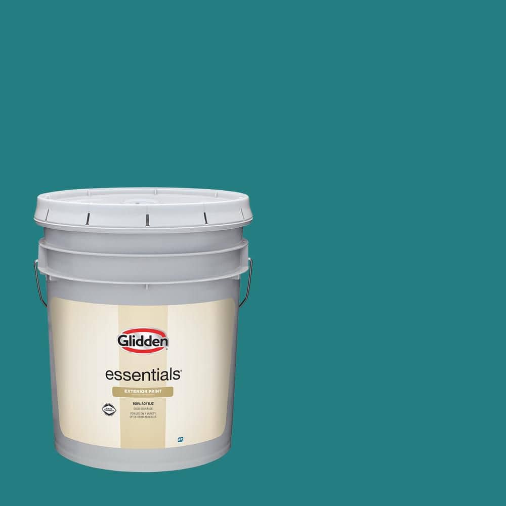 Glidden Essentials 5 gal. PPG1147-6 Jade Jewel Satin Exterior Paint ...