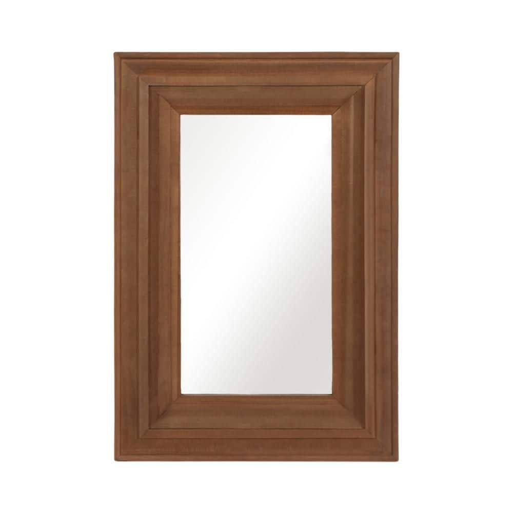 Liv & Skye Brown 24 in. W x 36 in. H Rectangular Wood Framed Mirror ...