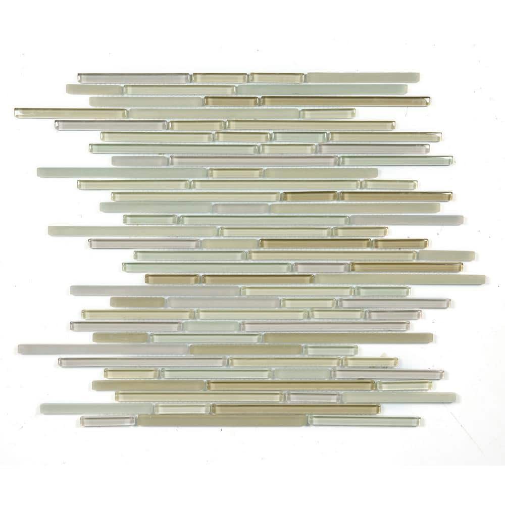 ABOLOS New Era Beige 12 in. x 12 in. Interlocking Mixed Glass Mosaic ...