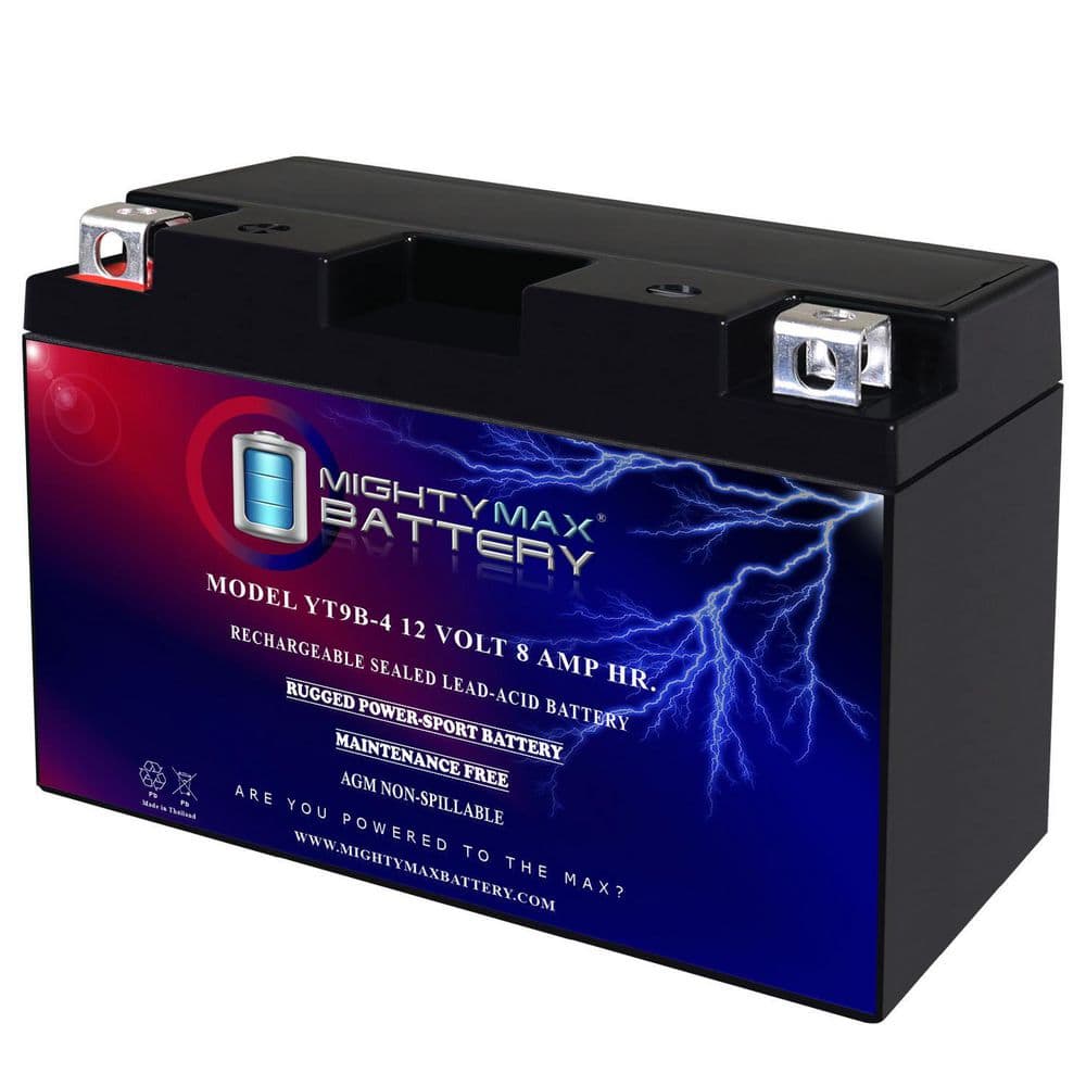 MIGHTY MAX BATTERY YT9B-4 12V, 8Ah, AGM, Replacement Battery Compatible ...